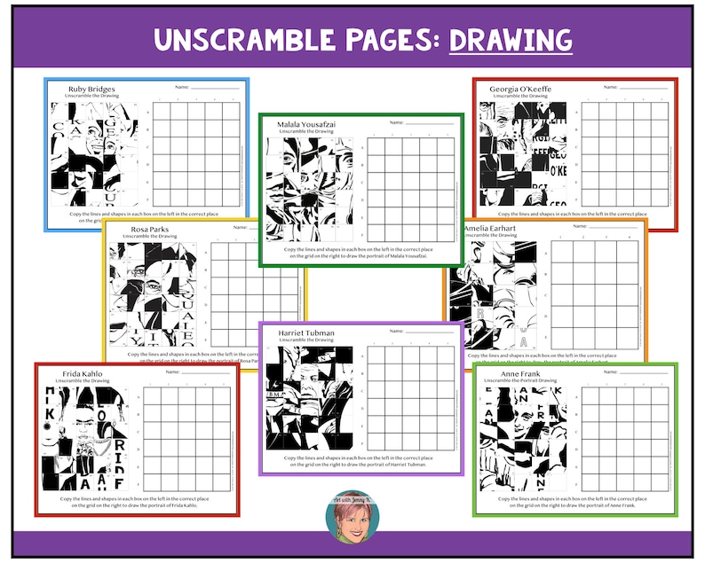 Women's History Month Activity for Kids: Unscramble the Famous Faces ...