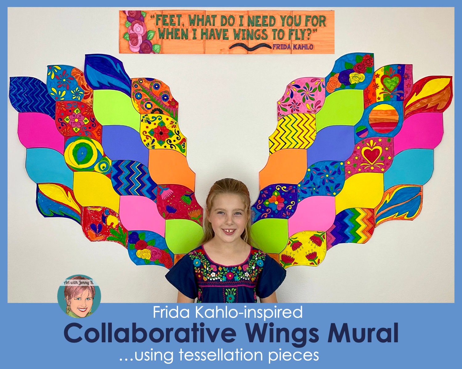 Printable Collaborative Frida Kahlo-inspired Wings Mural W/ Biographies ...