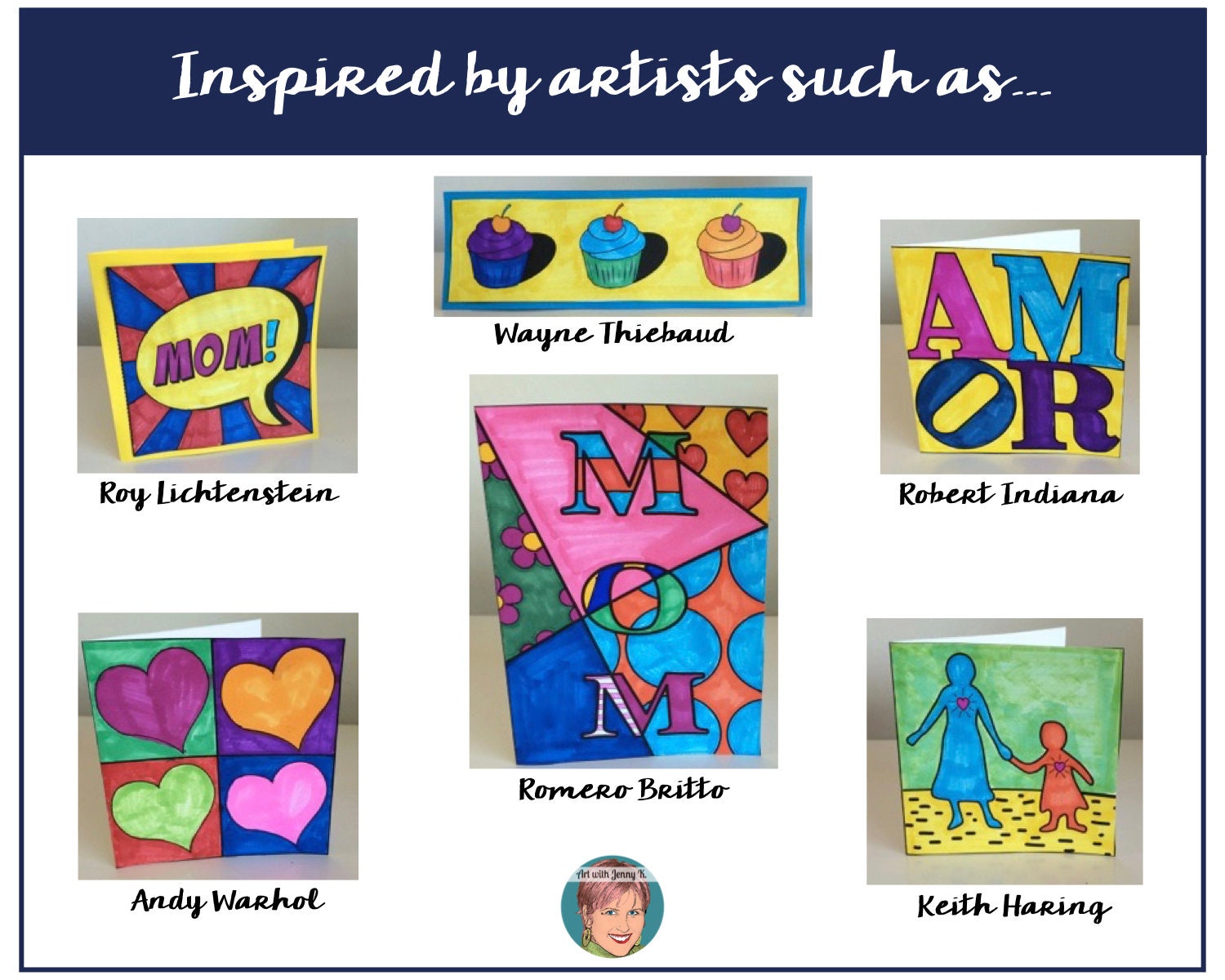 Printable Ready-to-color pop Art Mother's Day Cards Fun Mother's Day ...