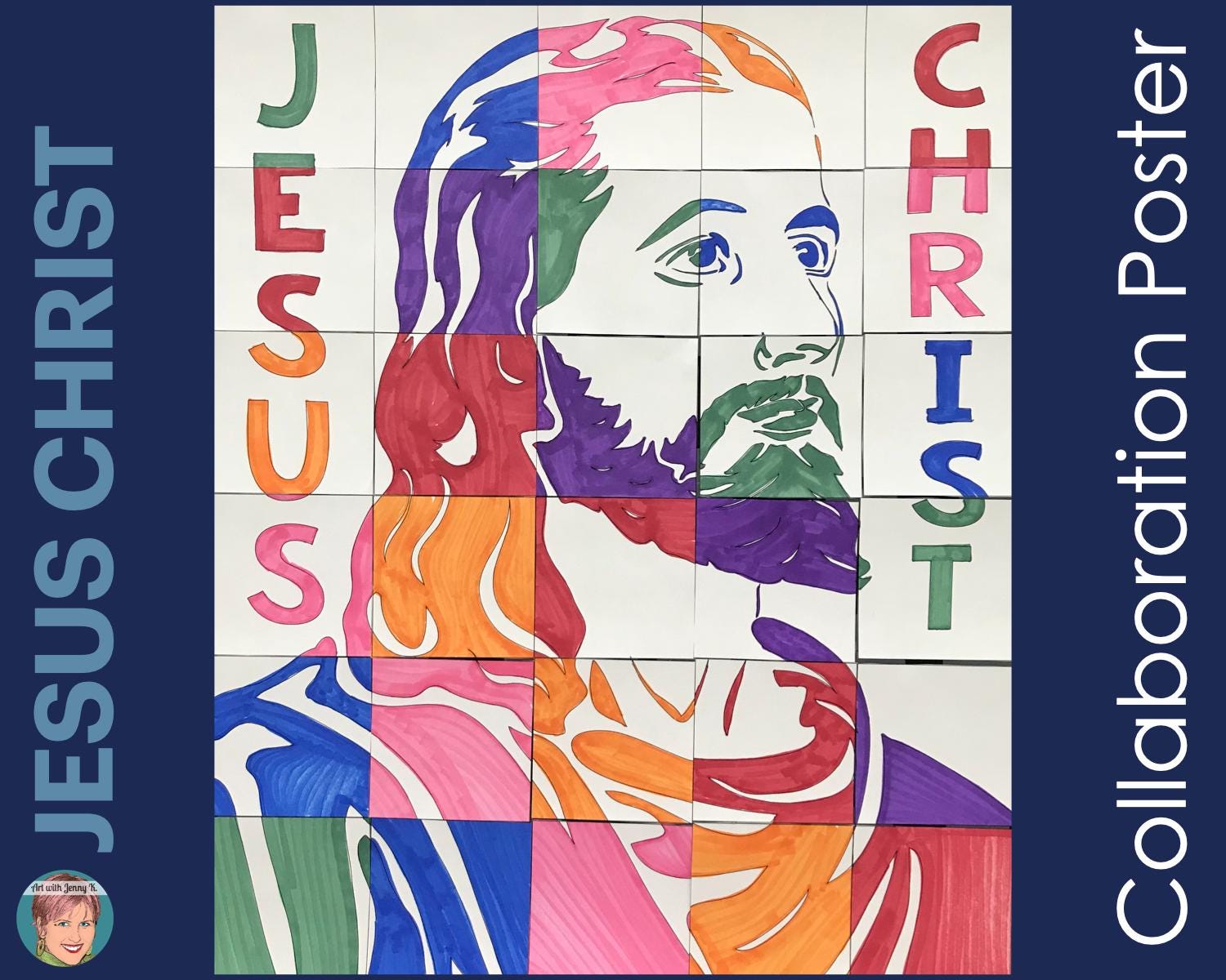 Printable Jesus Christ Collaborative Coloring Poster | Great Sunday ...