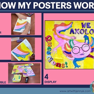 Printable Axolotl Collaboration Poster | "we Axolotl Questions!" | Fun ...
