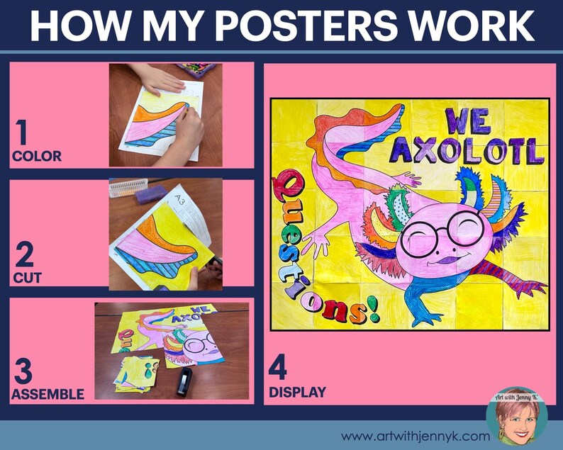 Printable Axolotl Collaboration Poster | "we Axolotl Questions!" | Fun ...