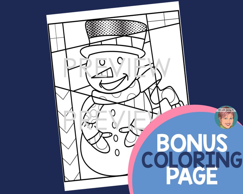 Printable Pop Art Snowman Collaborative Door Poster | Great Winter Art ...