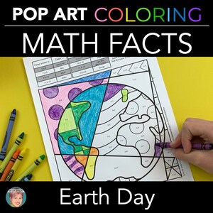 Earth Day Activity for Kids | Color by Number Math Fact Review Coloring ...