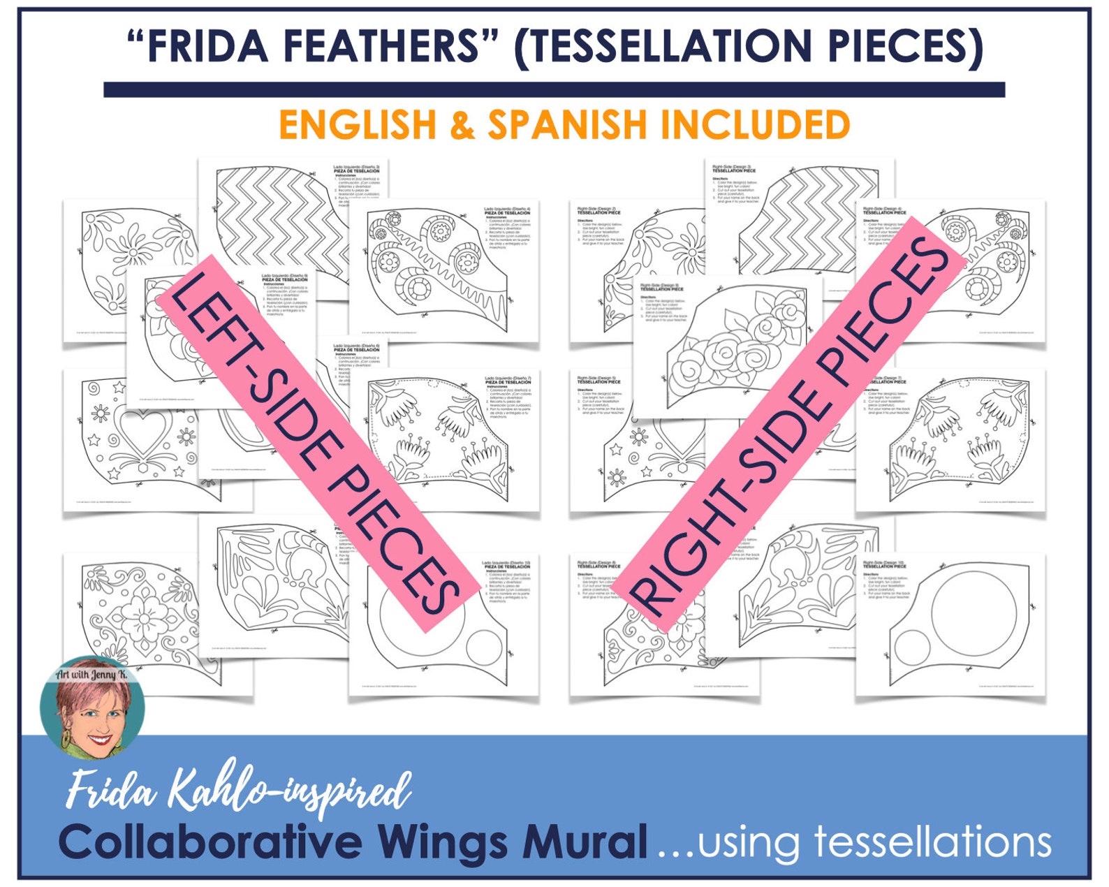 Printable Collaborative Frida Kahlo-inspired Wings Mural W/ Biographies ...
