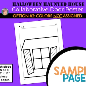 Halloween Haunted House Collaborative Coloring Poster: Classroom Door ...