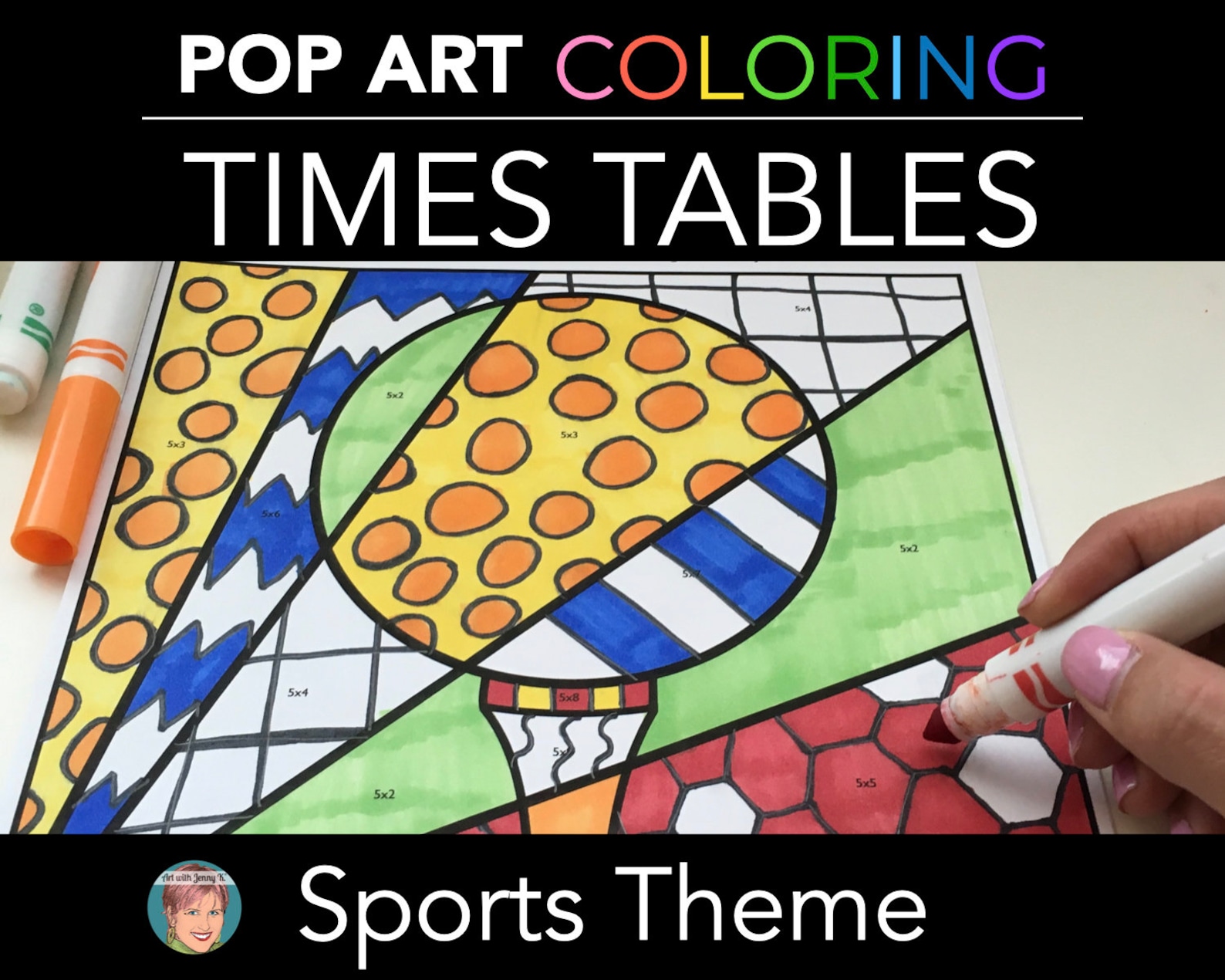 Printable Sports Themed Multiplication Coloring Pages | Included ...