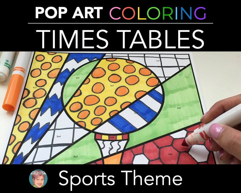 Printable Sports Themed Multiplication Coloring Pages Included: Soccer ...