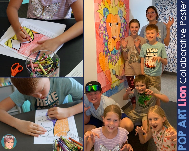 Printable Pop Art Lion Collaborative Poster | Fun Zoo Animals Activity ...