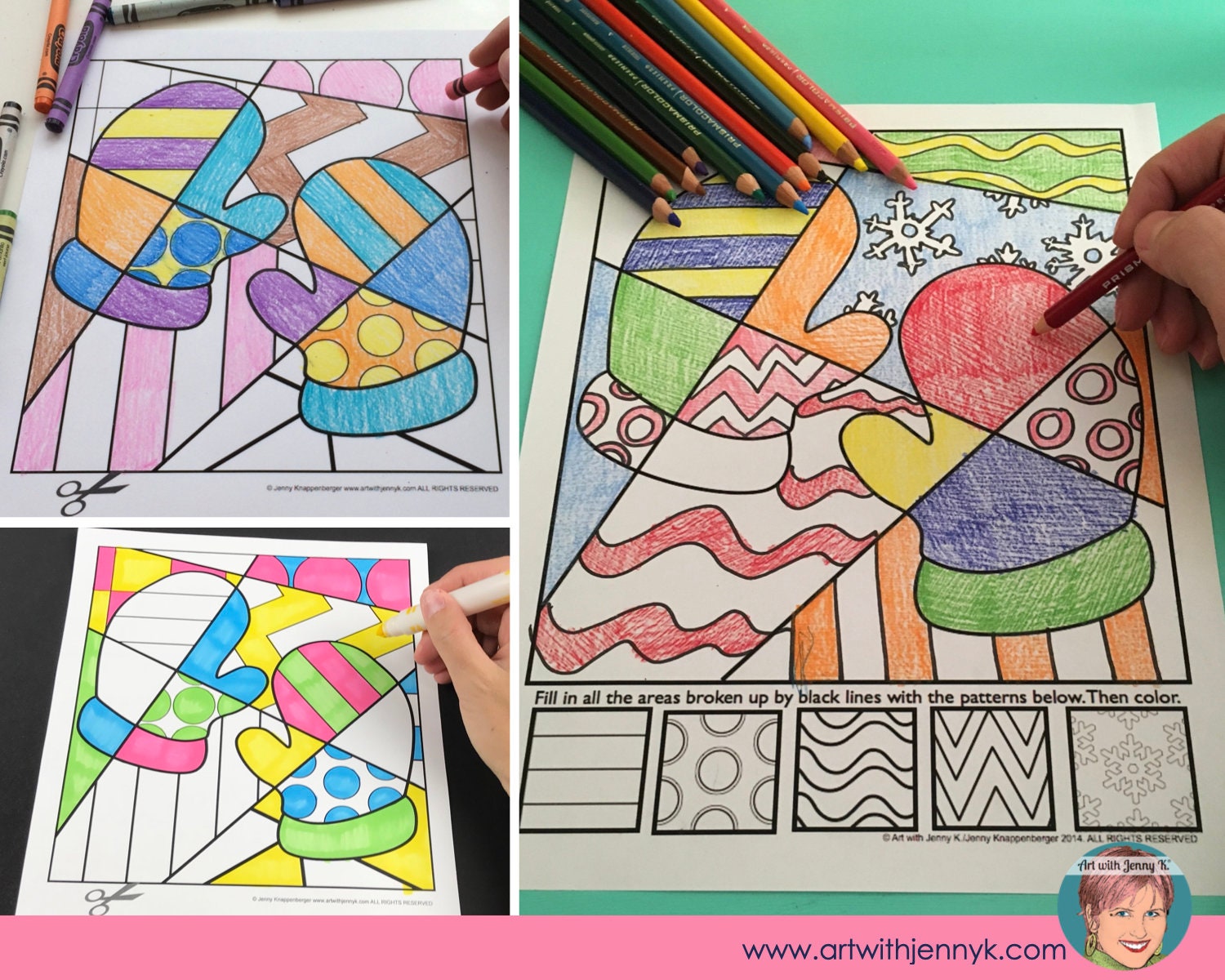 Printable "pop Art" Winter Coloring Pages + Writing | No Prep Print and ...