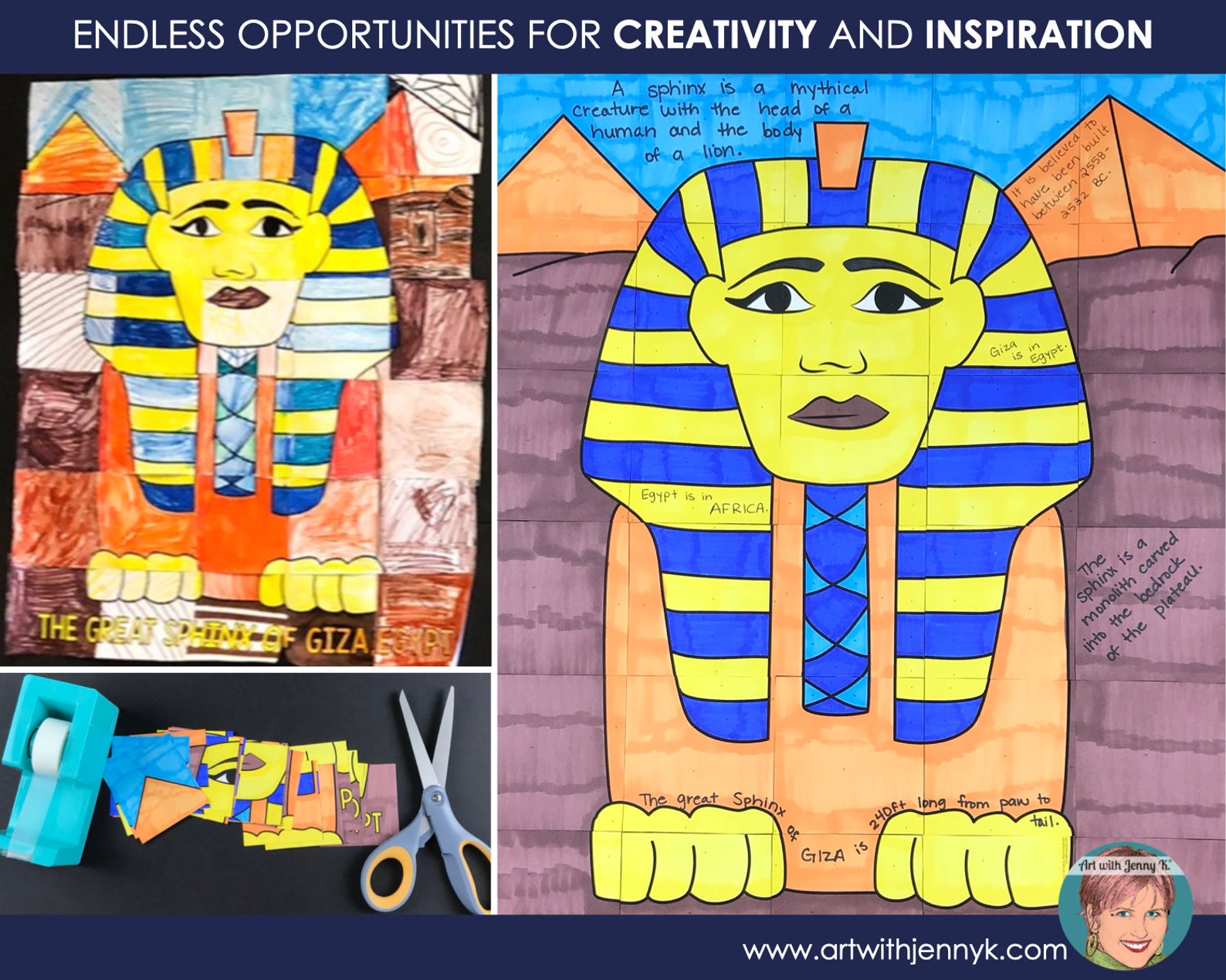 Printable the Great Sphinx of Giza, Egypt Collaborative Poster | Fun ...