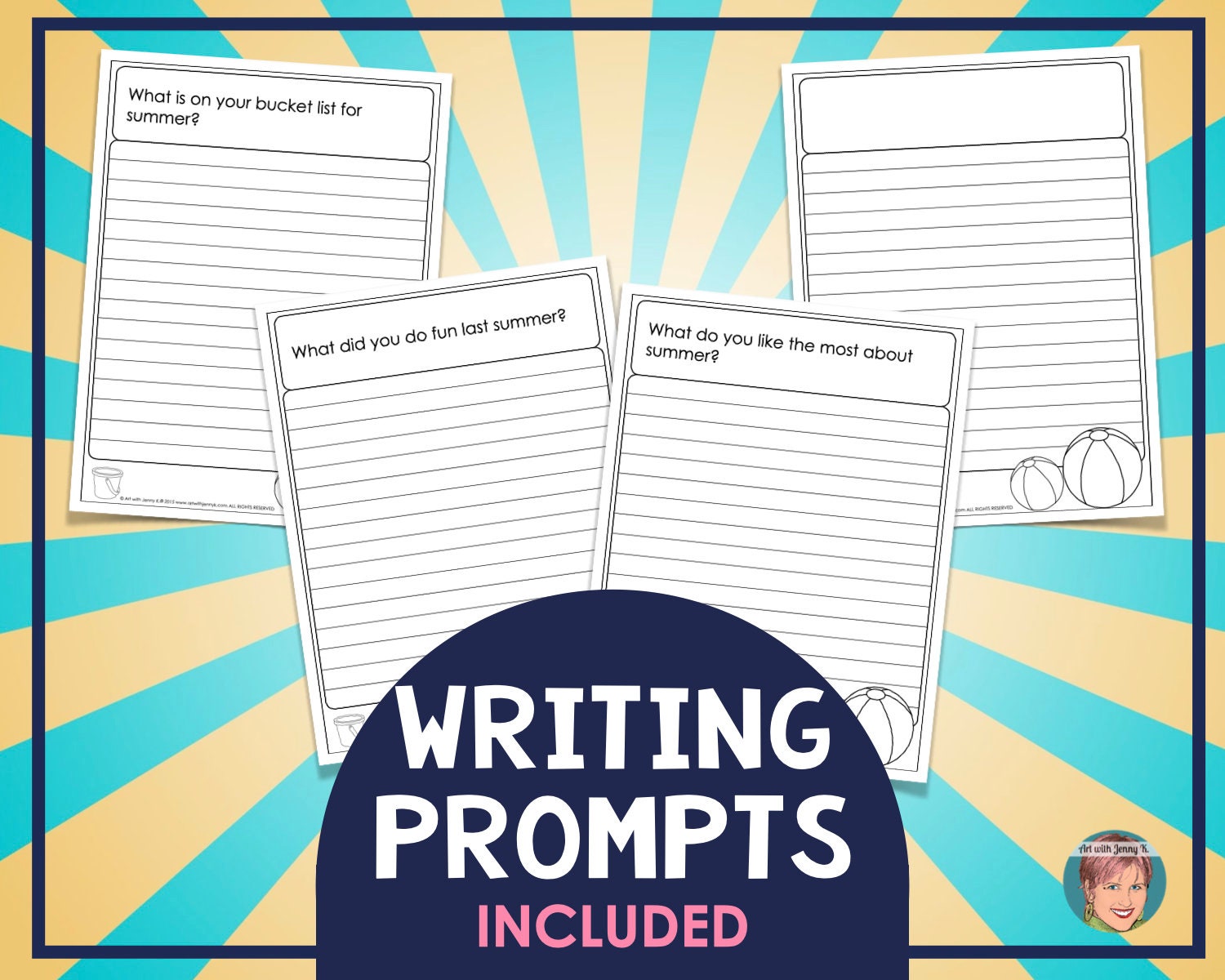 Printable Pop Art Summer Coloring Pages + Writing | Interactive ...