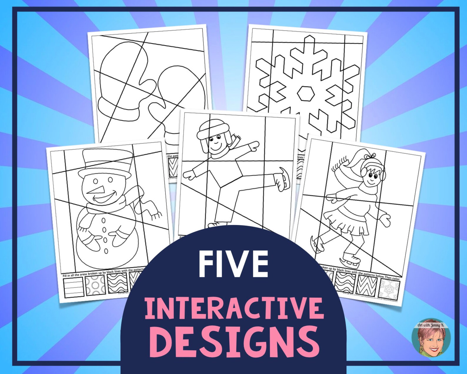 Printable "pop Art" Winter Coloring Pages + Writing | No Prep Print and ...