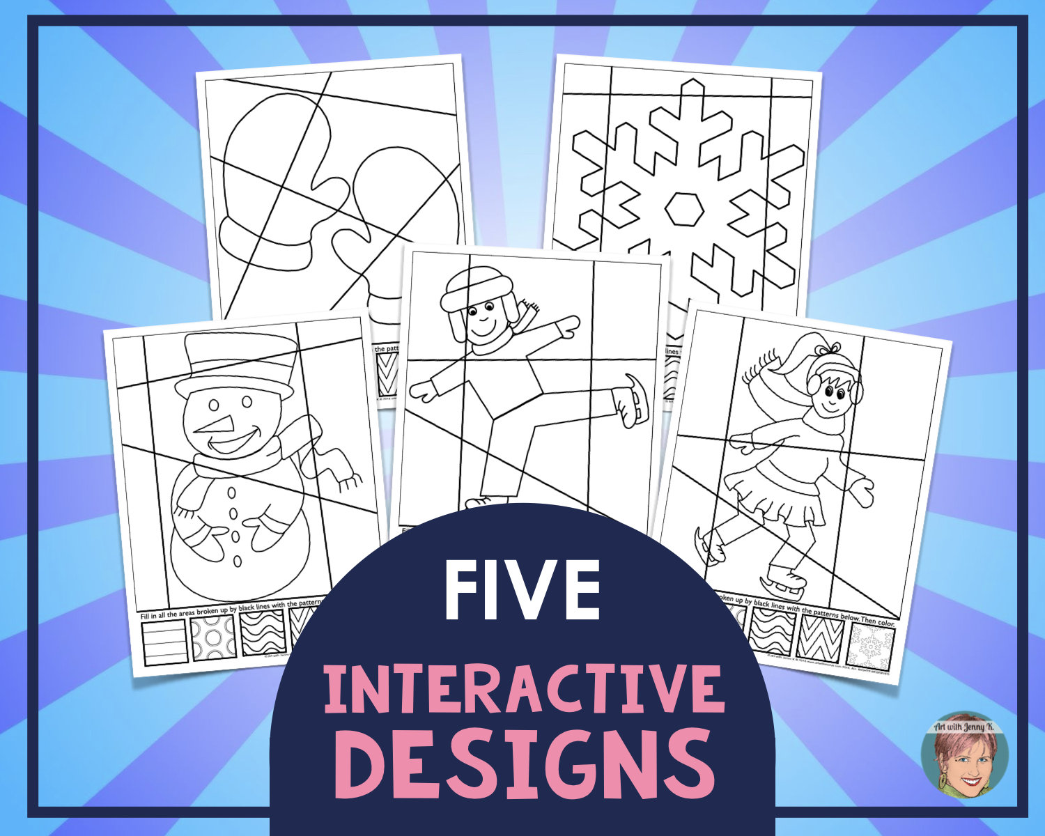 Printable "pop Art" Winter Coloring Pages + Writing | No Prep Print and ...