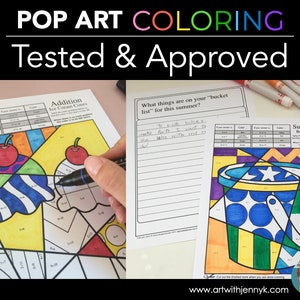Printable Summer-themed Math Fact Review Coloring Pages | Fun Art ...