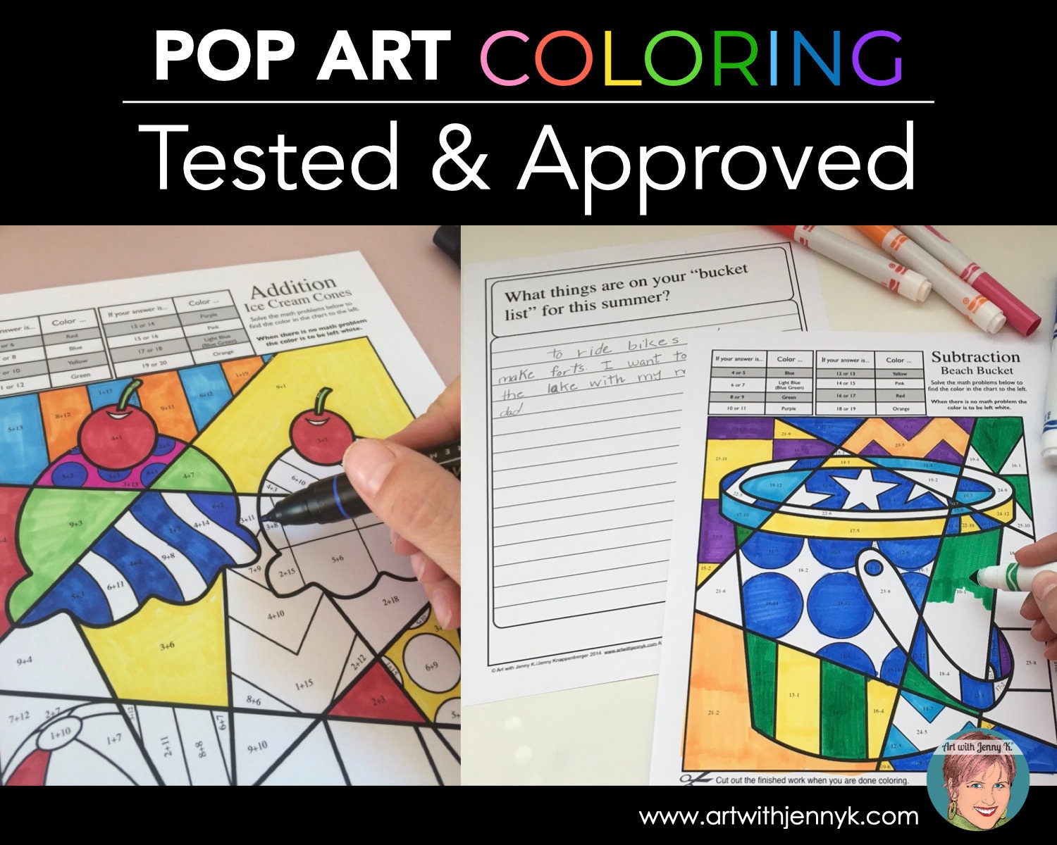 Printable Summer-themed Math Fact Review Coloring Pages | Fun Art ...