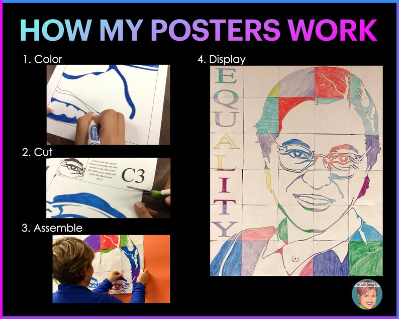 Rosa Parks Collaboration Poster A Unique and Meaningful Art Activity ...
