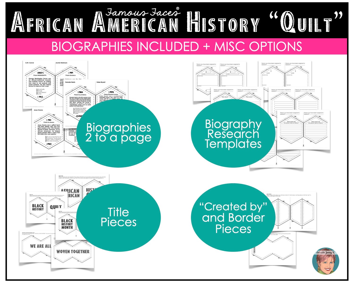 Black History Month Craft Activity for Kids: Collaborative Biographical ...