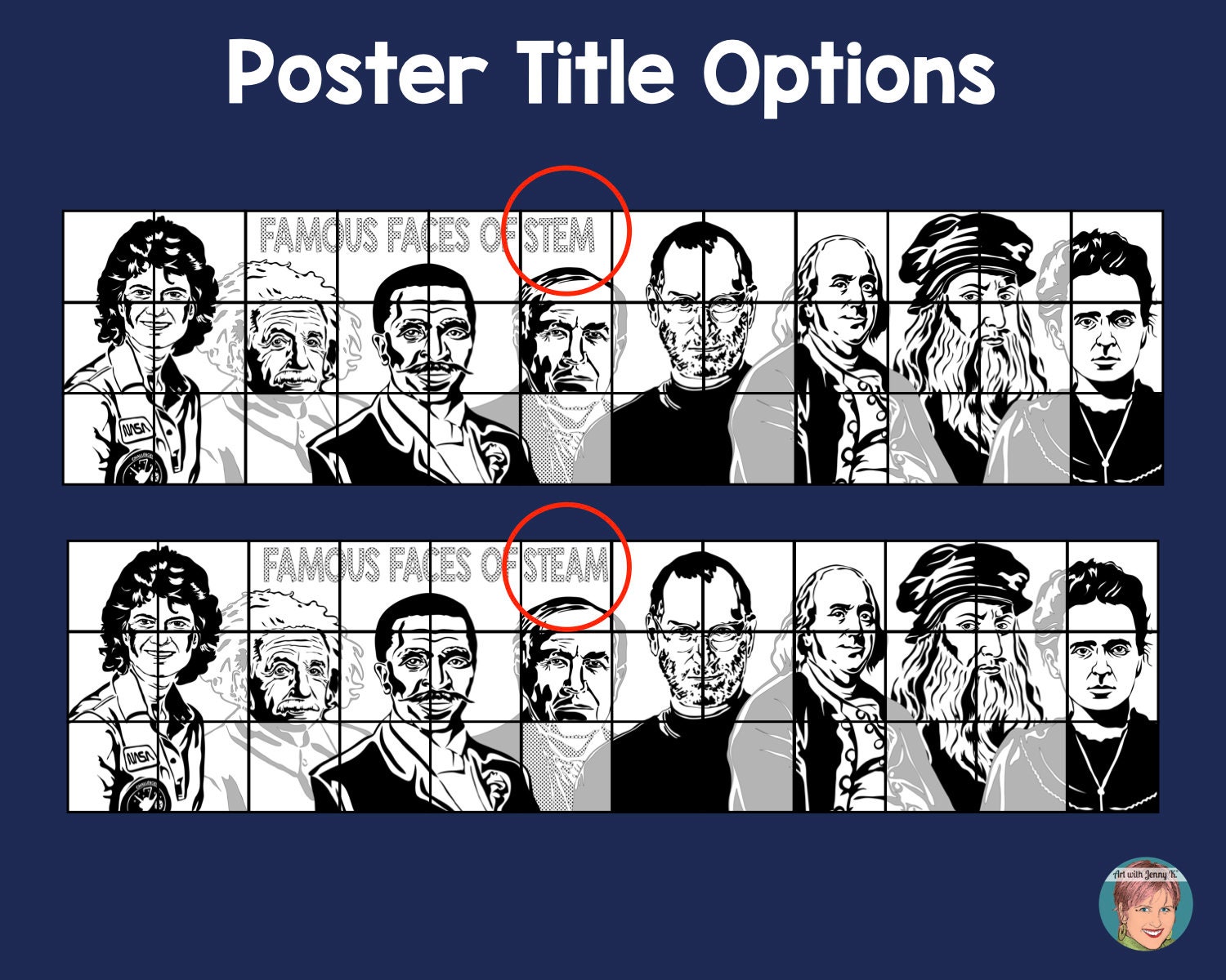 Printable Famous Faces of STEAM Collaborative Poster Inspirational STEM ...