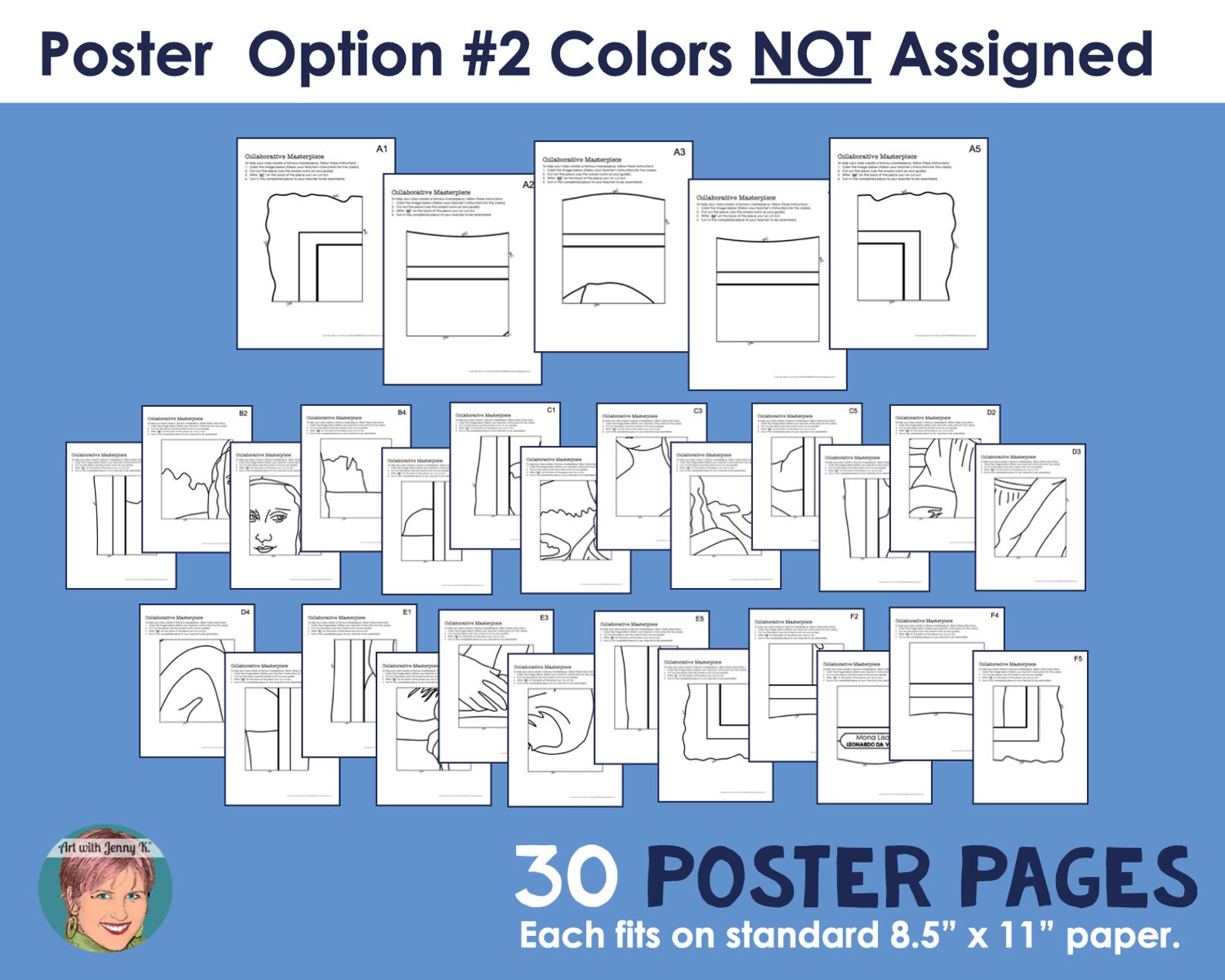 Printable "mona Lisa" by Leonardo Da Vinci Collaboration Poster | Easy ...