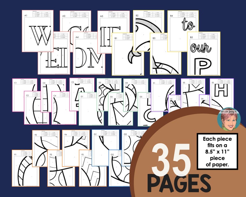 Printable DIY "welcome to Our Patch" Collaborative Coloring Door Decor ...