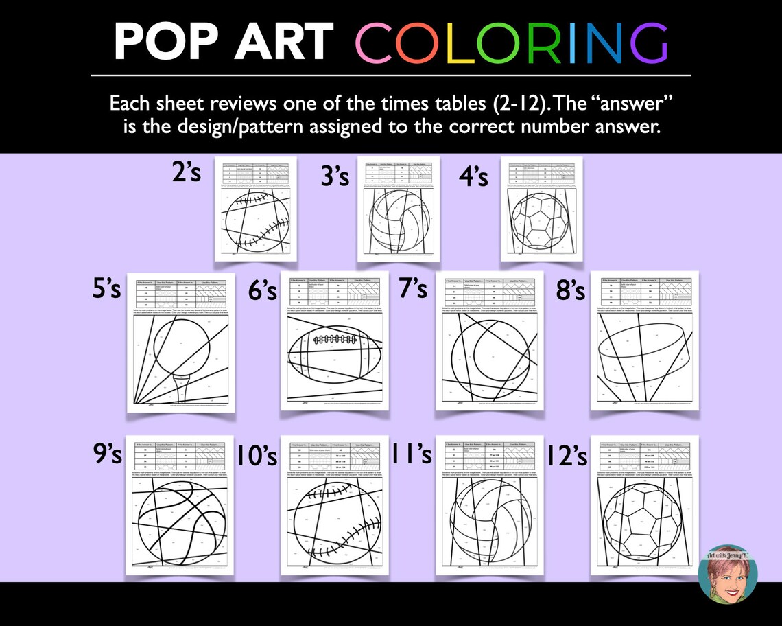 Printable Sports Themed Multiplication Coloring Pages | Included ...