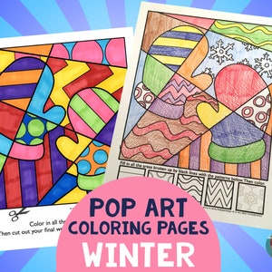 Printable "pop Art" Winter Coloring Pages + Writing | No Prep Print and ...