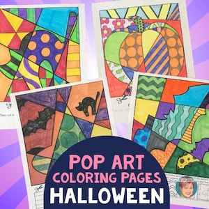Printable "pop Art" Halloween Coloring Pages + Writing | No Prep ...