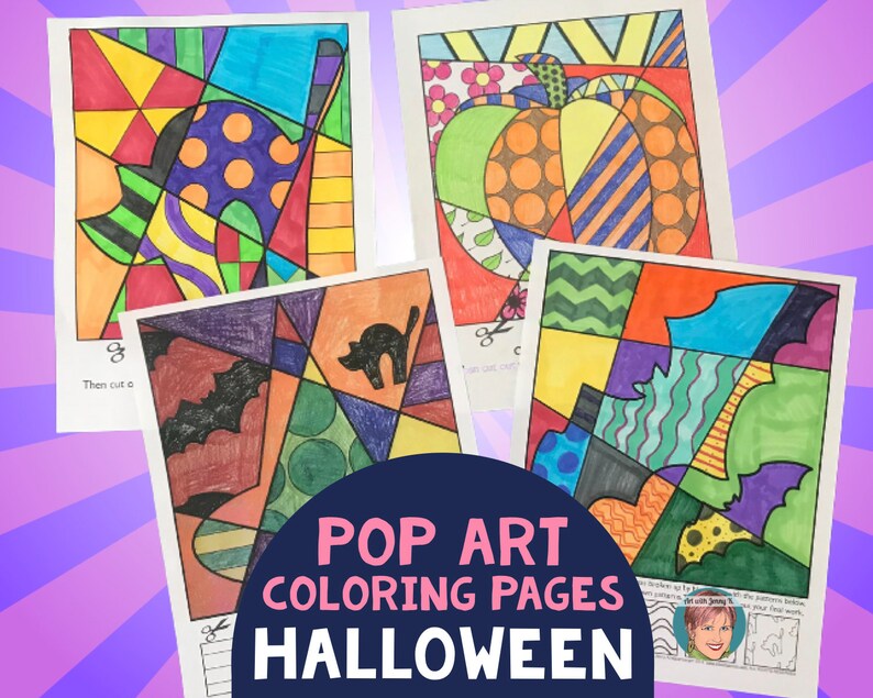 Pop Art Halloween Coloring Pages: Interactive Art and Writing Activity ...