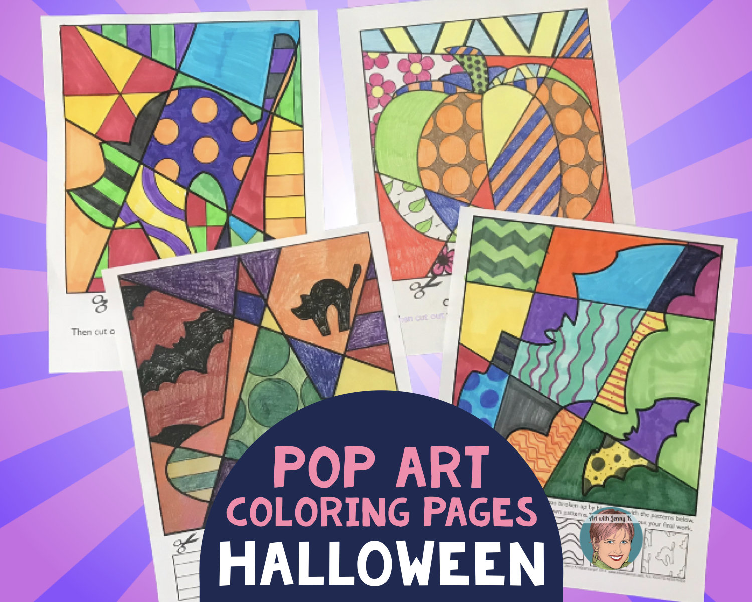 Printable "pop Art" Halloween Coloring Pages + Writing | No Prep ...