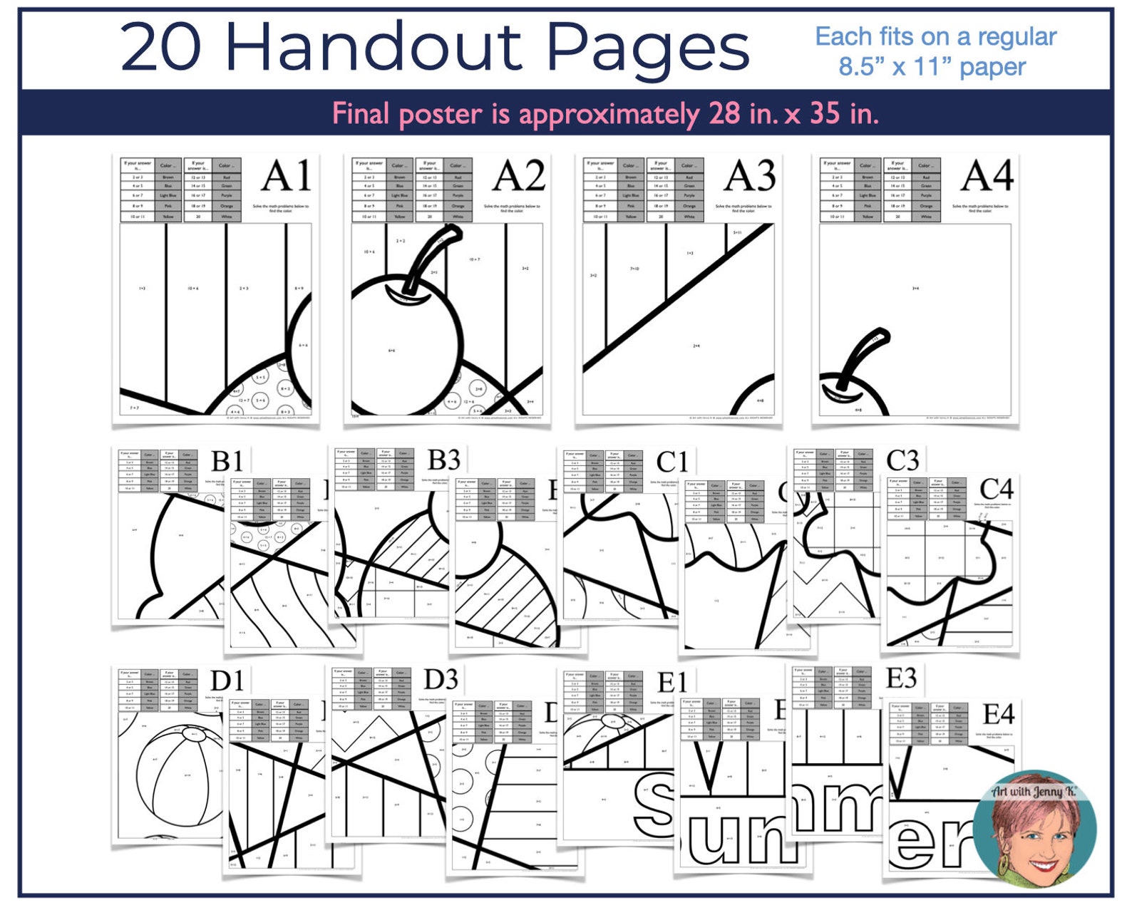 Printable Addition Review Collaborative Poster | Art Integration ...