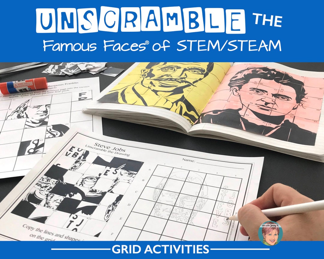 Unscramble the Famous Faces of STEM Printable | Fun STEM/STEAM Art ...