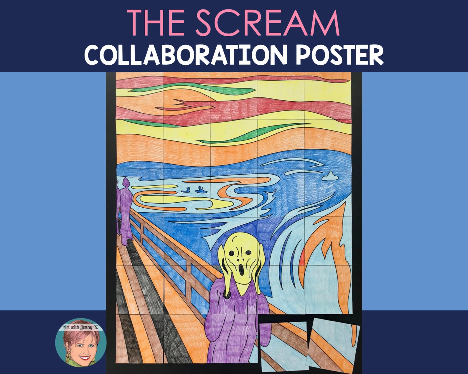Printable "the Scream" by Edvard Munch Collaborative Poster | Easy Art ...