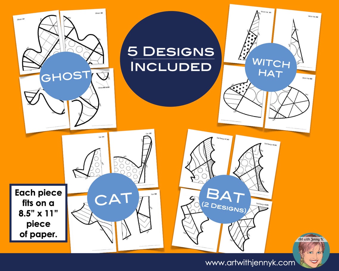 Halloween & Fall Coloring Table Posters | Large Format Printable Art ...