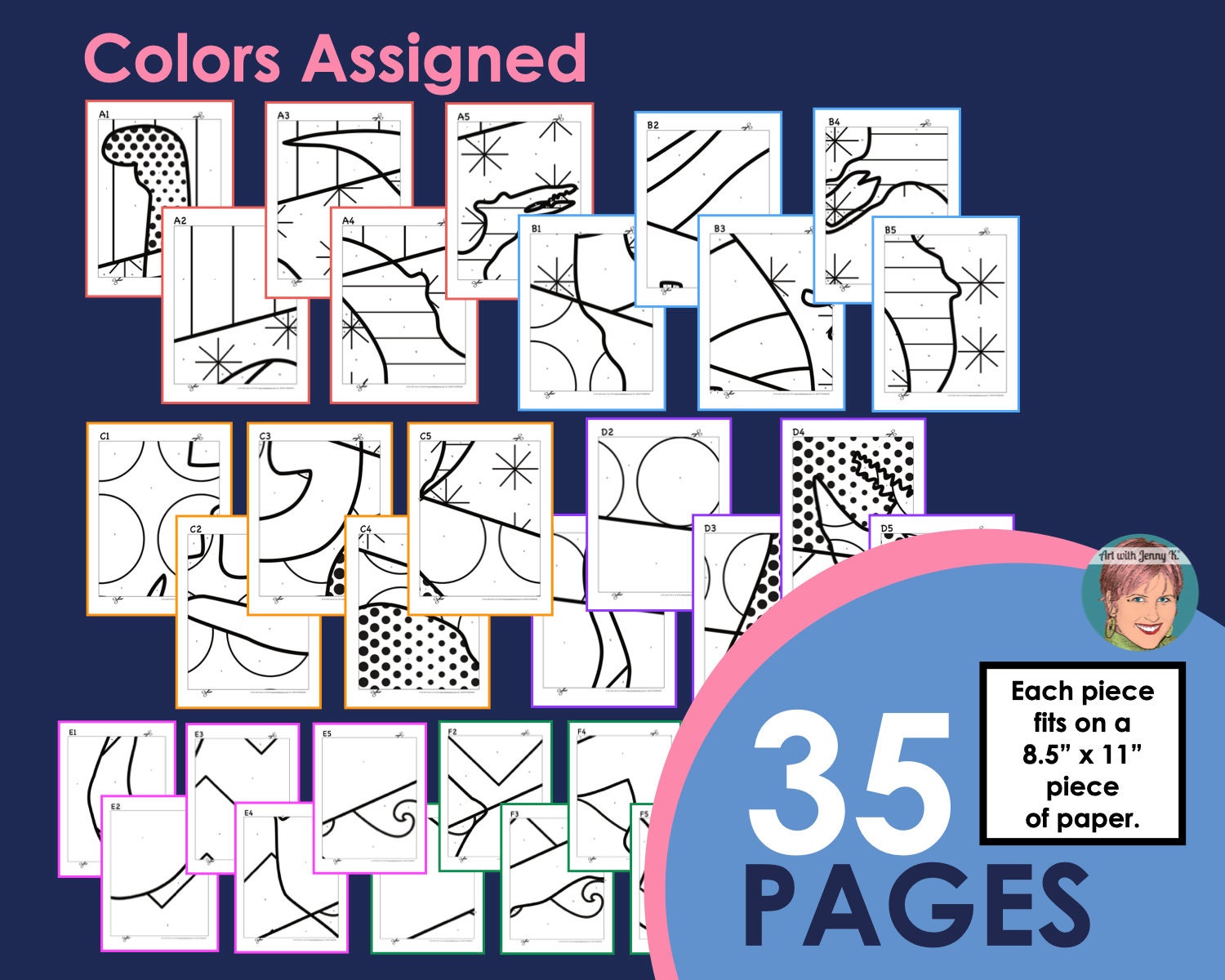 Printable Pop Art Dinosaurs Collaborative Poster or Door Decor Fun ...