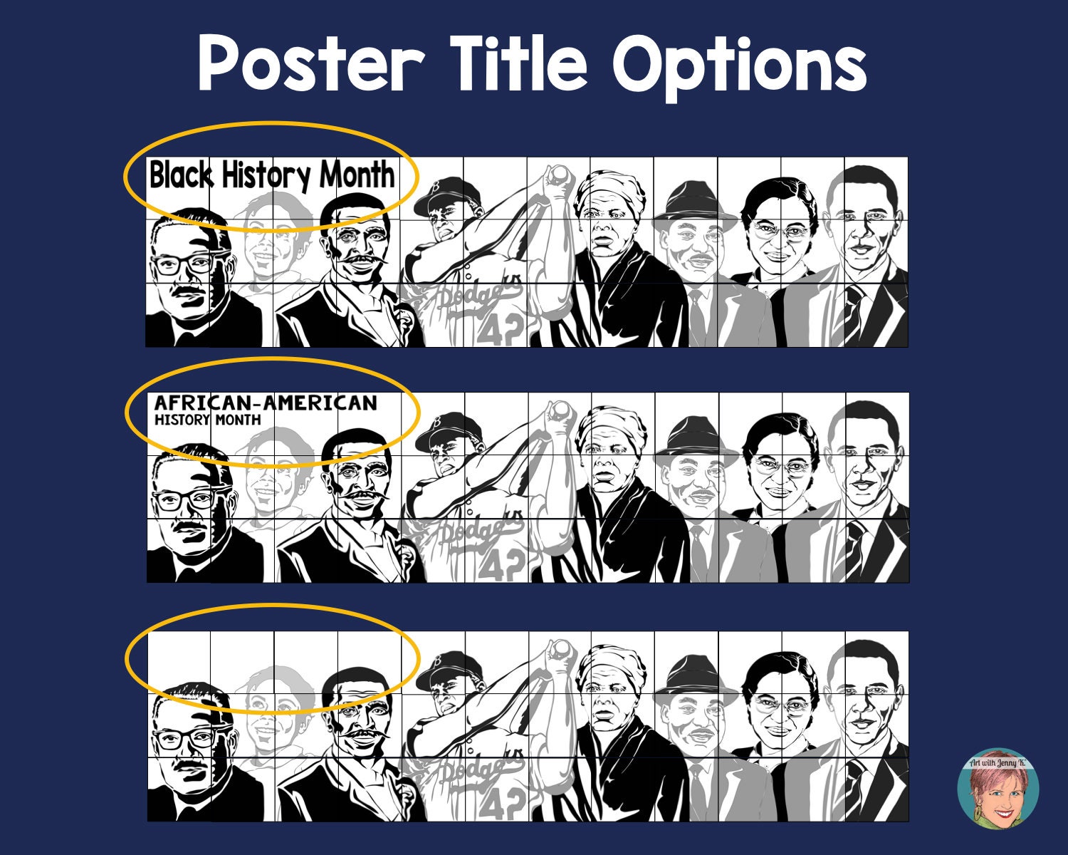 Printable Famous Faces of African American History Collaborative Poster ...