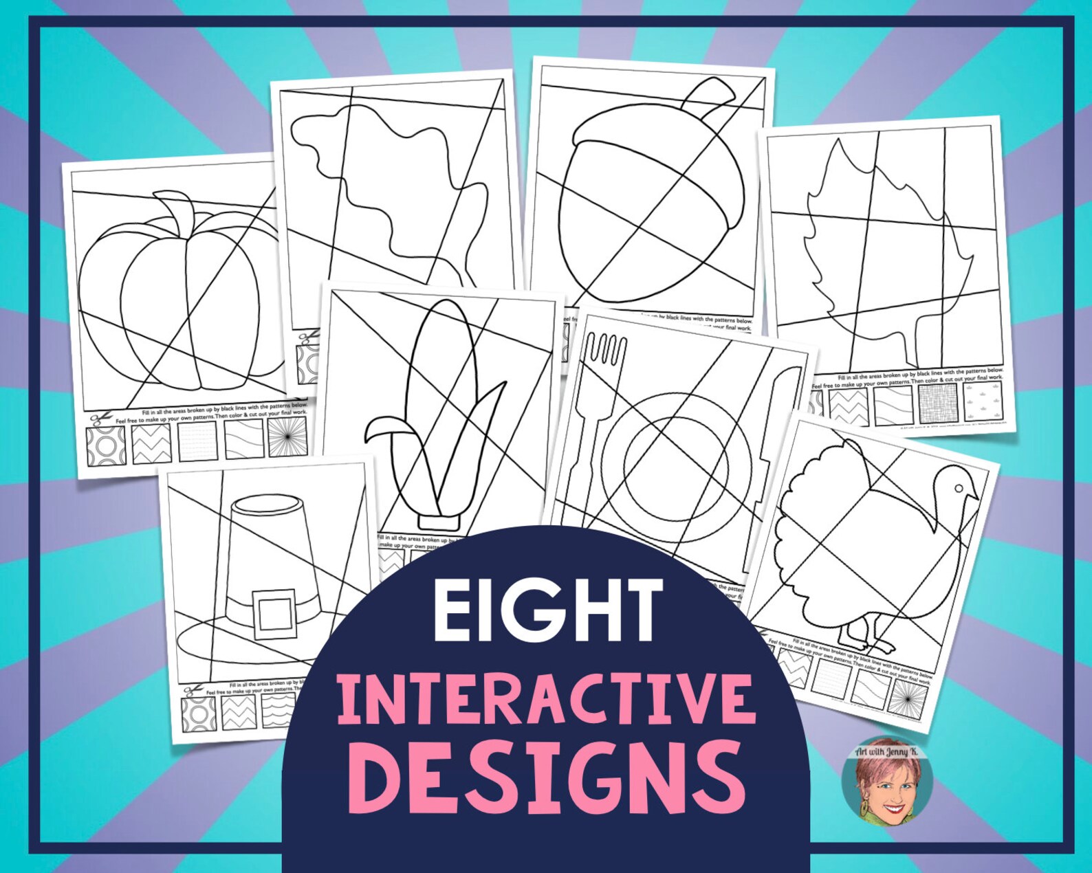 Pop Art Thanksgiving Coloring Pages: Interactive Fall Activity ...