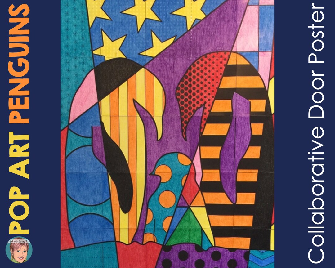 Printable "pop Art" Penguins Collaborative Coloring Poster | Great ...