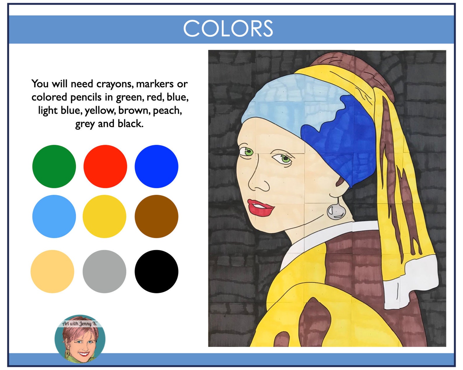 Printable girl With a Pearl Earring by Vermeer Collaboration ...
