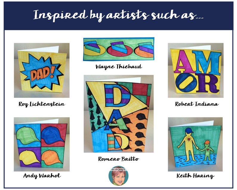 Printable Ready-to-color "pop Art" Father's Day Cards | Fun Fathe's Day ...