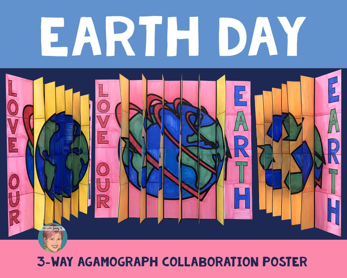 3D Earth Day Agamograph Collaboration Poster Printable A Unique Earth ...