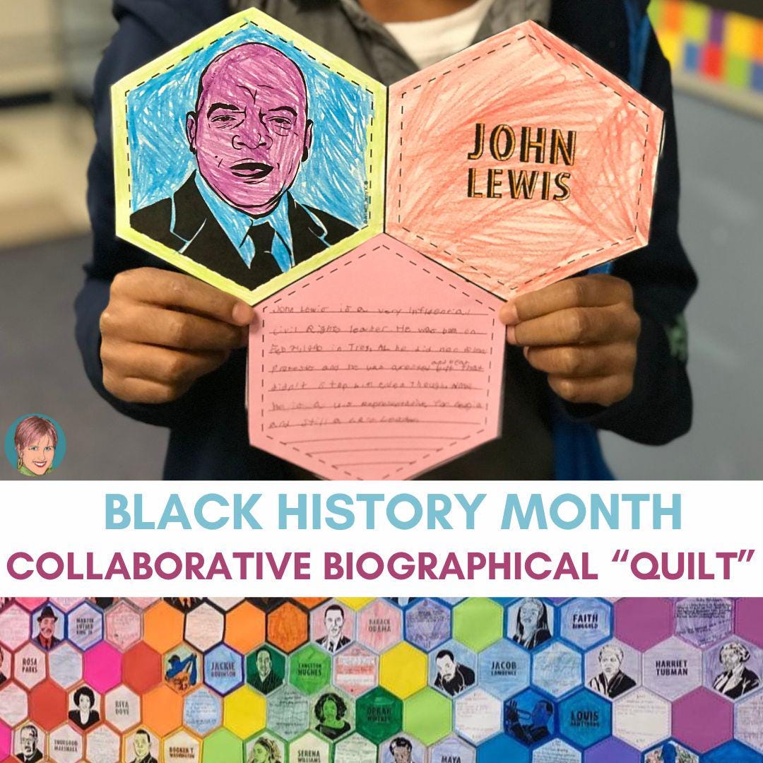 PRINTABLE Black History Month Biographical "quilt" Collaborative ...