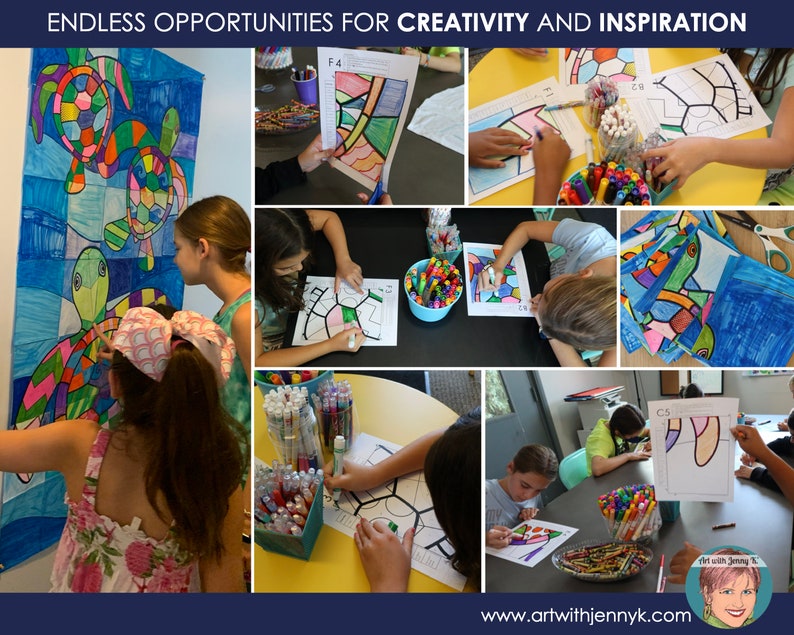 Printable Pop Art Sea Turtles Collaborative Poster | Fun Ocean Animals ...