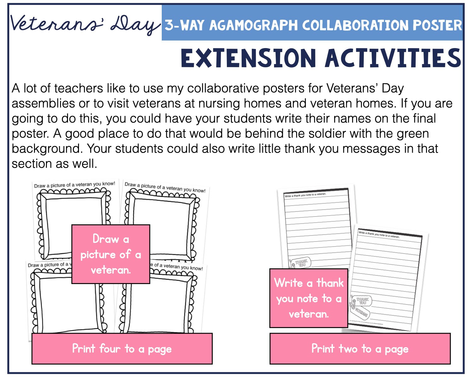 Printable Veteran's Day Craft Activity for Kids | "thank You, Veterans ...