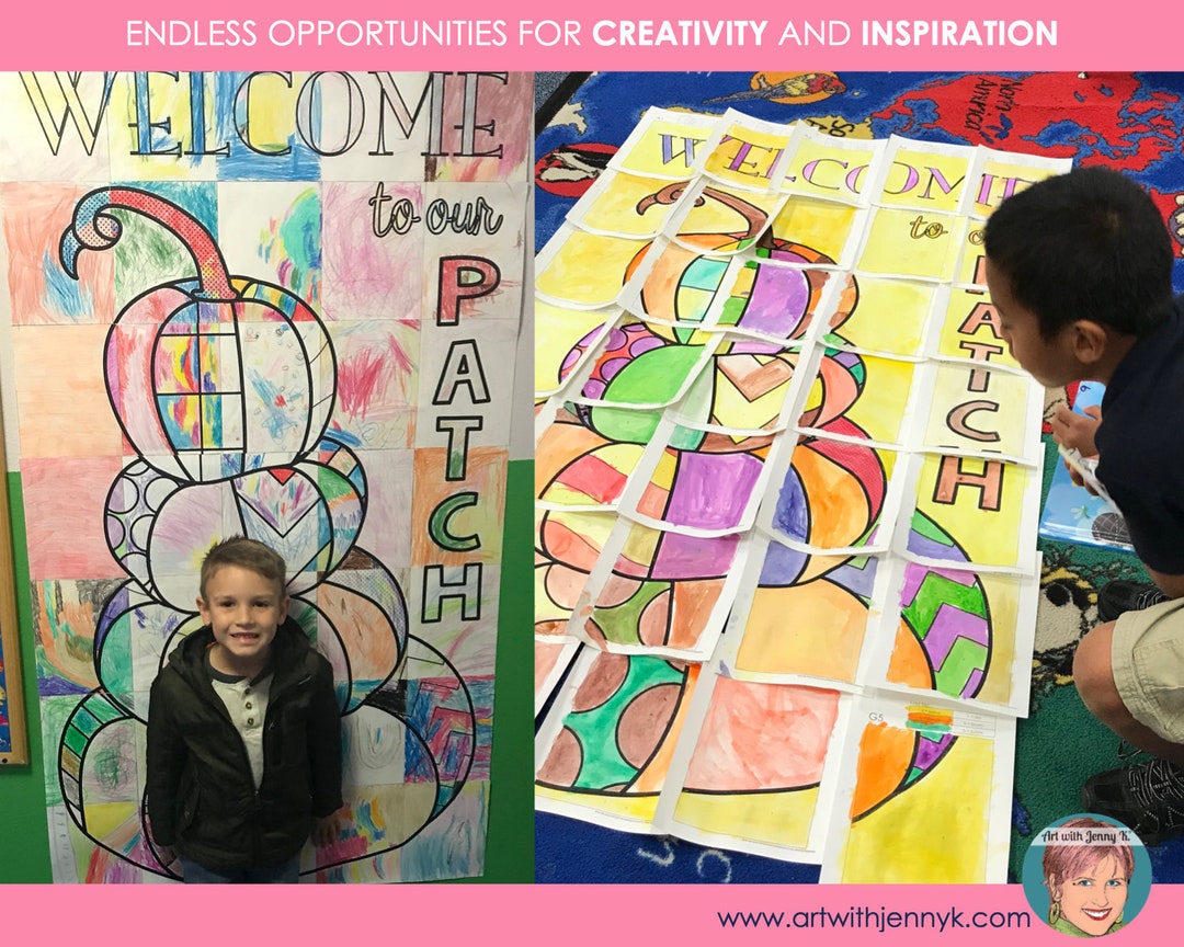 Printable DIY "welcome to Our Patch" Collaborative Coloring Door Decor ...