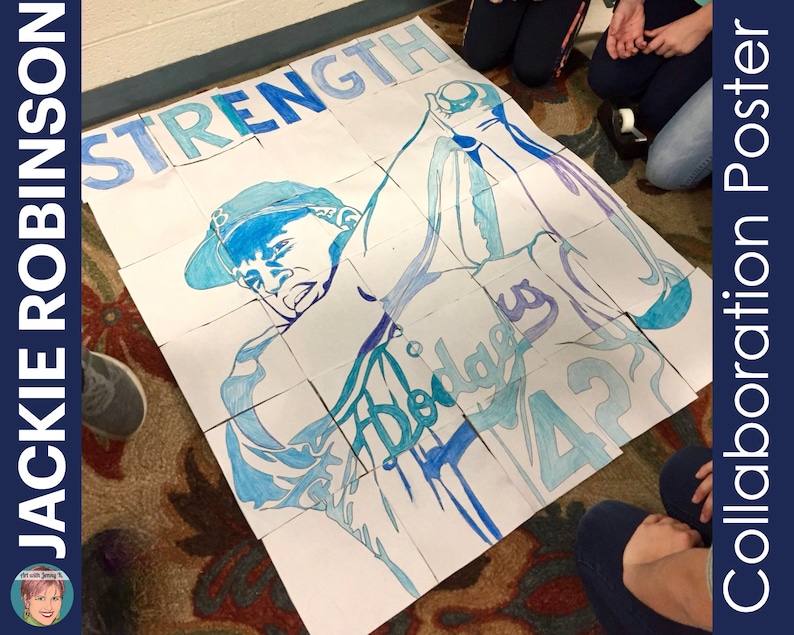 Printable Jackie Robinson Collaborative Coloring Poster | Fun Art ...