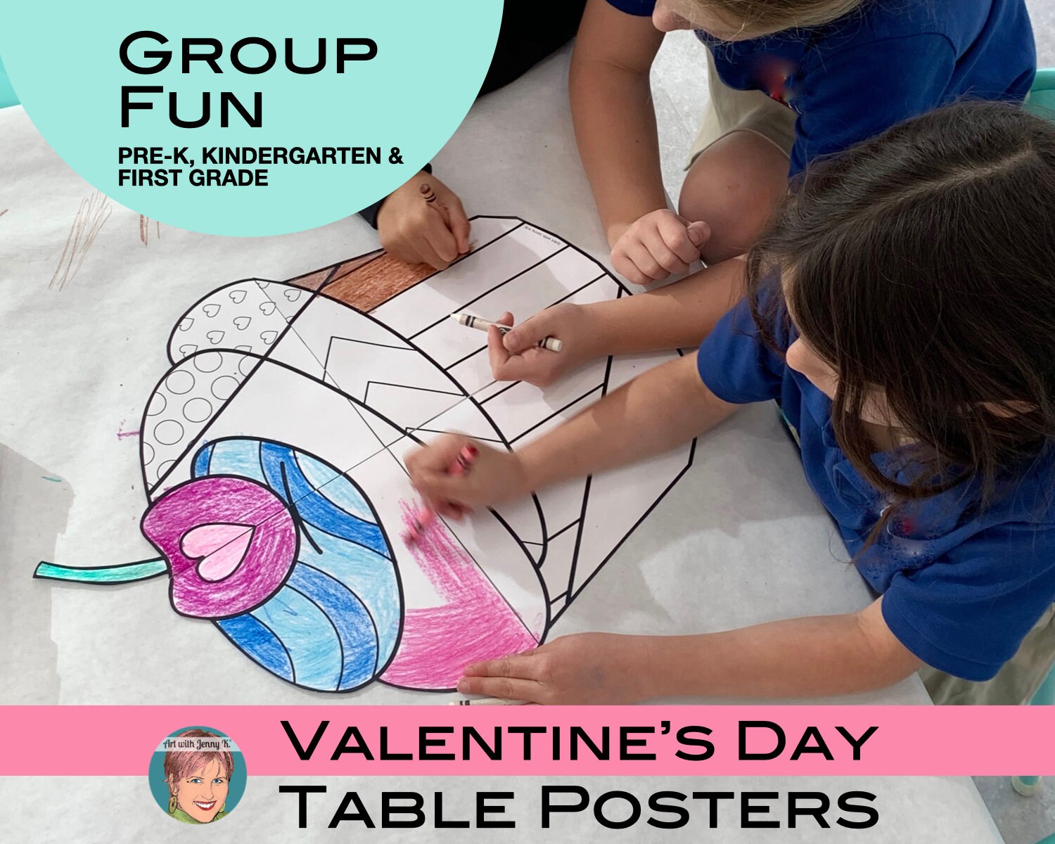 Printable Valentine's Day Table Posters / XL Coloring Pages | Great ...