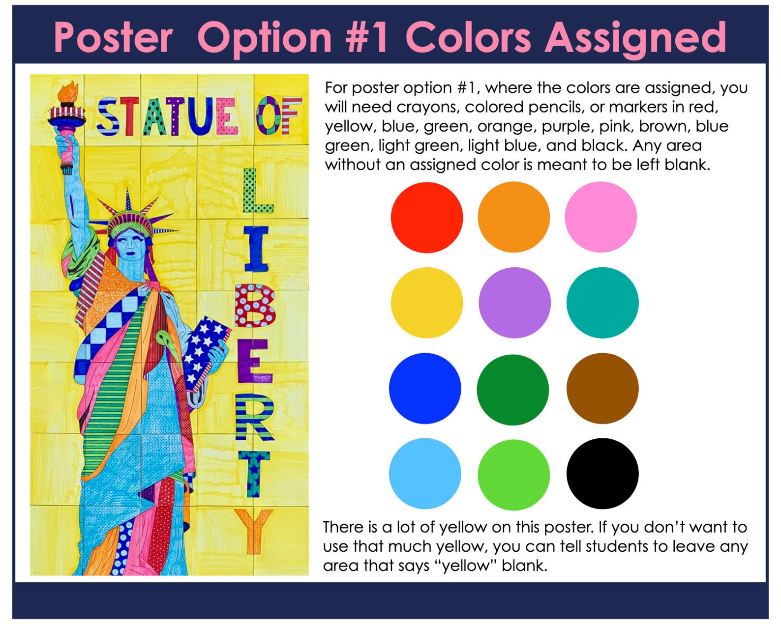Printable Pop Art Statue of Liberty Collaborative Poster | Fun Art ...