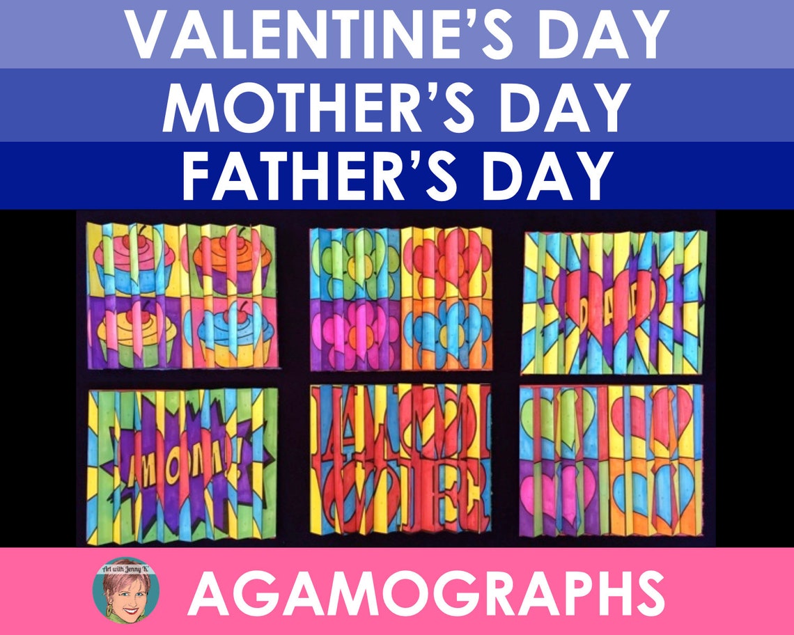Agamograph Printables for Valentines Day Mothers Day Fathers Day Art ...