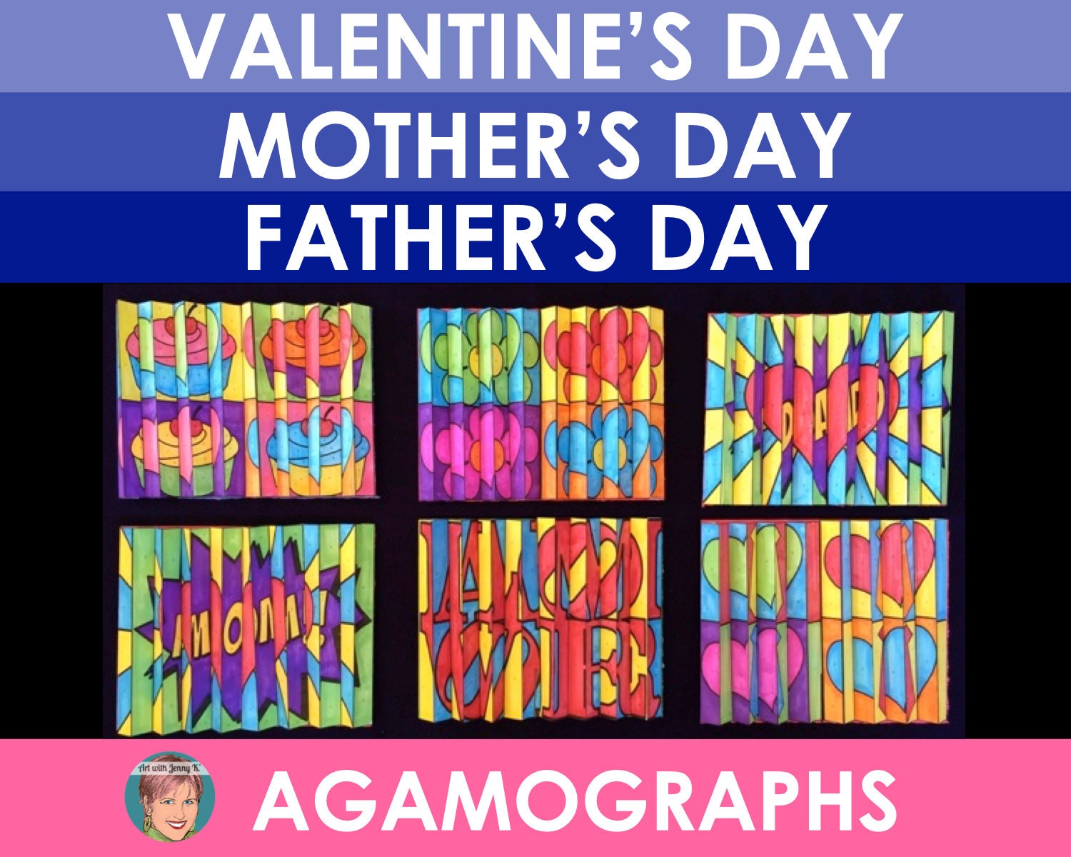 Agamograph Printables for Valentines Day Mothers Day Fathers Day Art ...